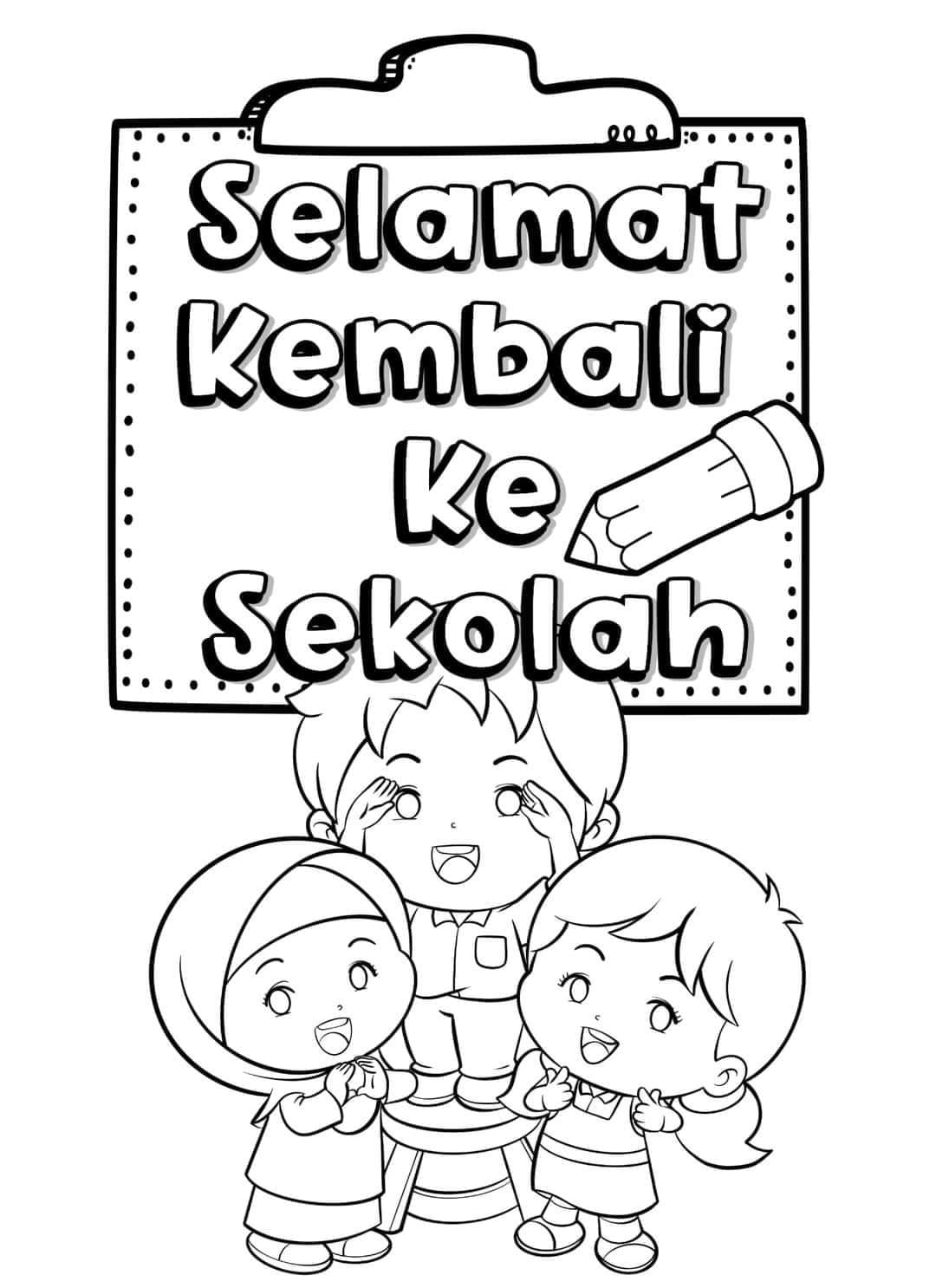 Koleksi Poster Mewarna Kembali Ke Sekolah - GURUBESAR.MY