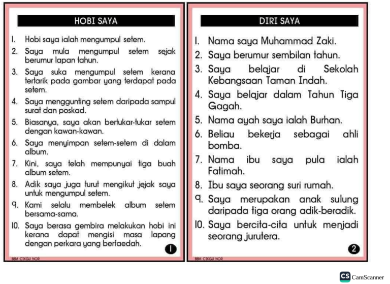 Nota Karangan Sekolah Rendah - GURUBESAR.MY