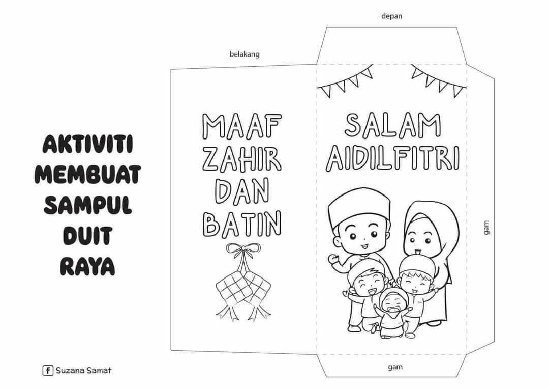 Koleksi Aktiviti Membuat Sampul Duit Raya - GURUBESAR.MY
