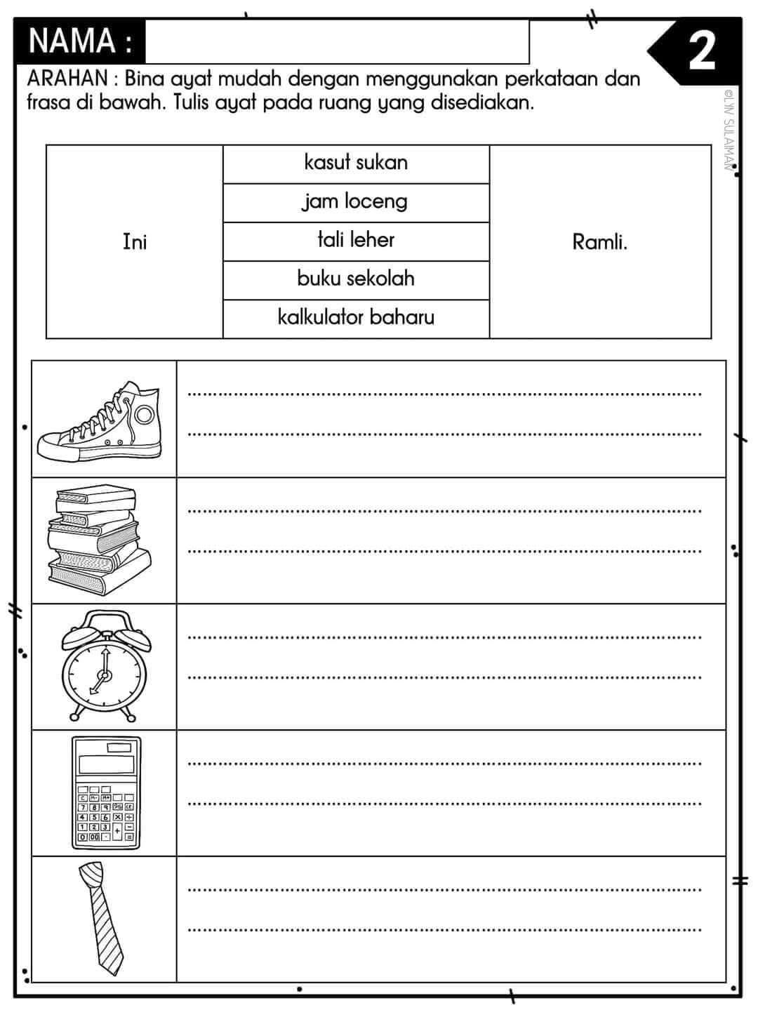 35 Latihan Bina Ayat Mudah Bahasa Melayu - GURUBESAR.MY