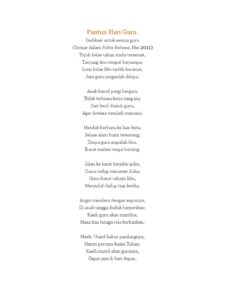 Koleksi Contoh Pantun Sambutan Hari Guru - GURUBESAR.MY