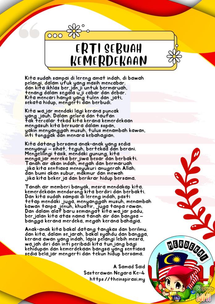Koleksi Sajak Merdeka Hari Kebangsaan 2025 - GURUBESAR.MY