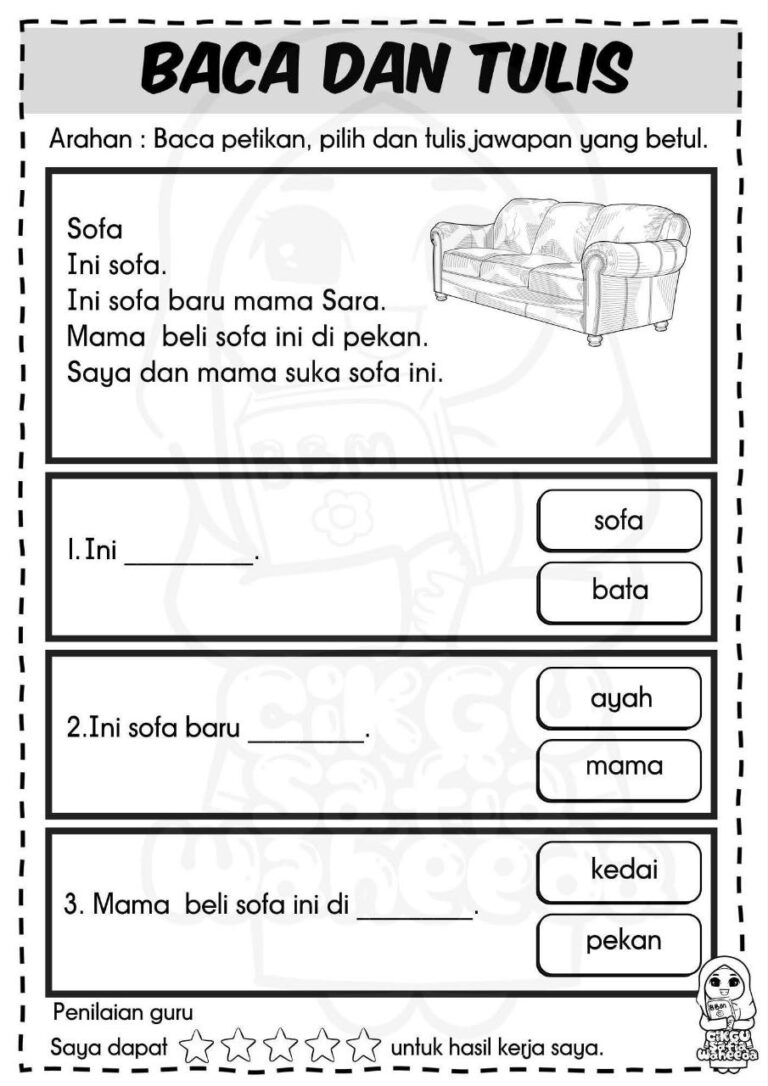 Latihan Membaca Dan Menulis Prasekolah - GURUBESAR.MY
